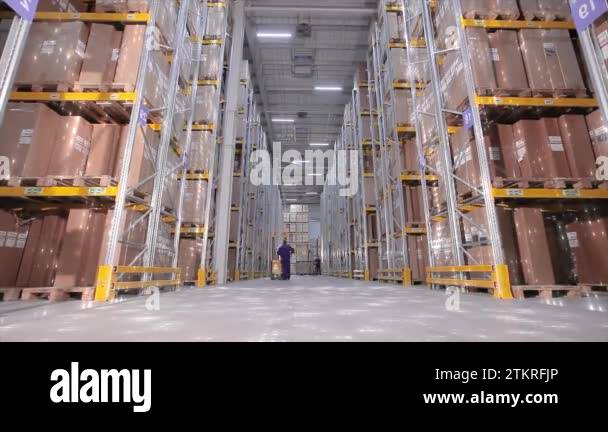 Modern warehouse concept. Large warehouse of a modern factory ...