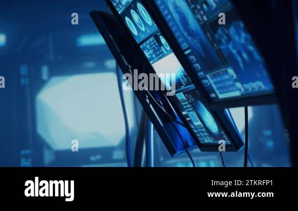 Futuristic spaceship control panel interface. Spacecraft digital ...