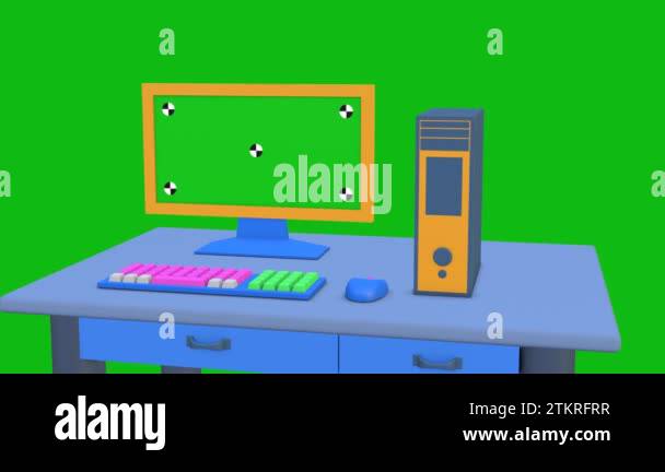 4k video 3d computer illustration with green screen, template of ...