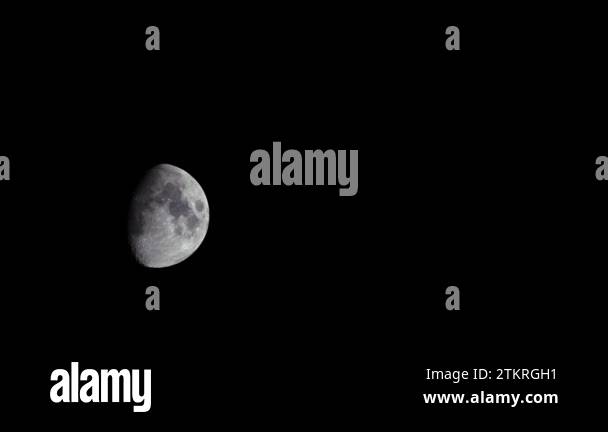 Moon, time lapse, night sky, moves from bottom to top of screen, Full ...