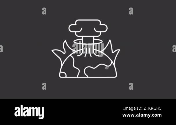 Animated crisis white line icons. Global disasters. Overpopulation ...