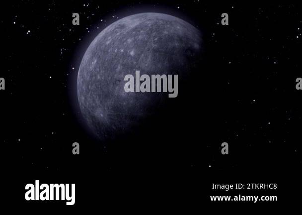 Animated Planet Mercury with colorful galaxy. 3d Mercury planet on ...
