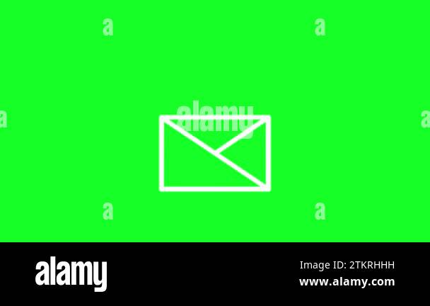 Animated envelope white line icon. Letter and checkmark. Loop HD video ...