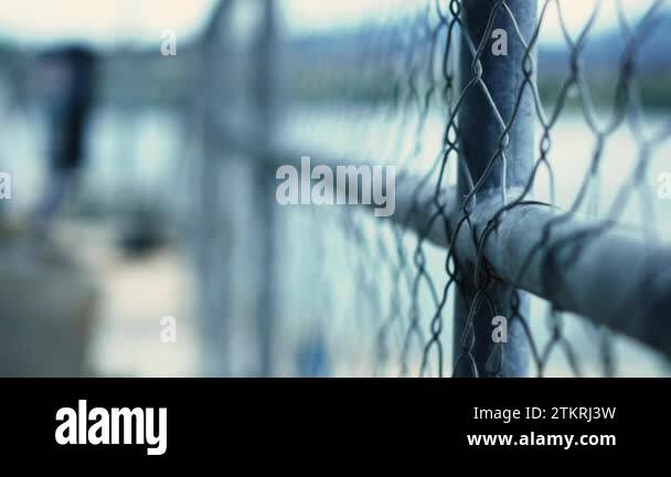 Metal fence boundary gate frame detail protection metallic frame Stock ...