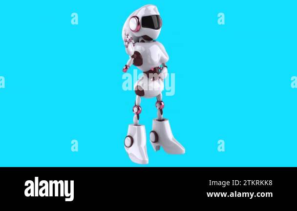 Big robot cartoon character saying hi - 3D animation Stock Video ...