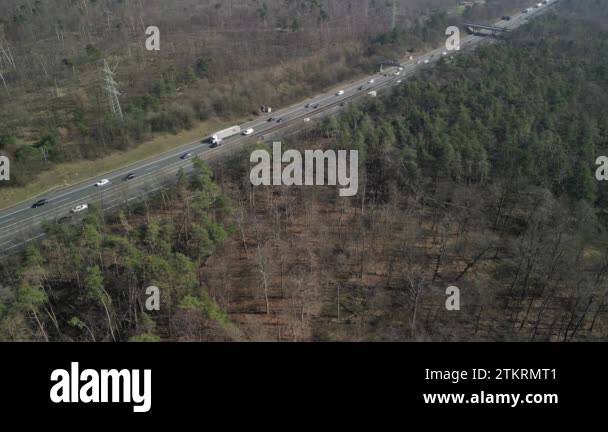 Heavy traffic on an expressway with high CO2 emissions with diseased ...