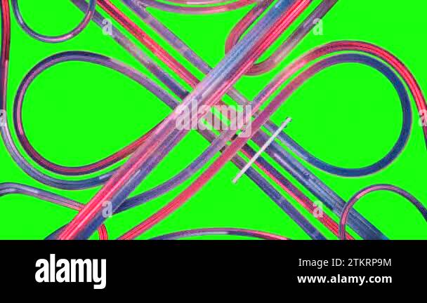 Highway junction isolated chromakey. Road overpass, aerial view ...