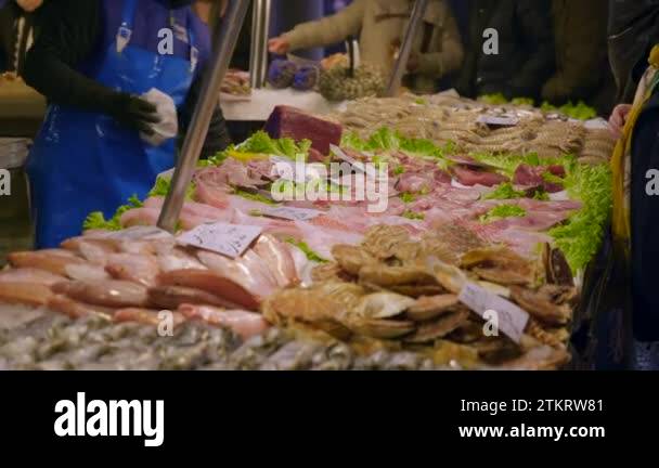 Fishmonger work in fish market Stock Videos & Footage - HD and 4K Video ...