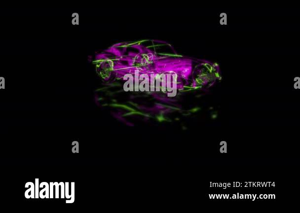 Futuristic technology concept, 3D model classic car scanning, effect ...