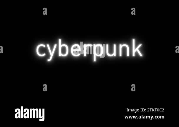 Cyberpunk text with glitch effect on black background. Glitch ...