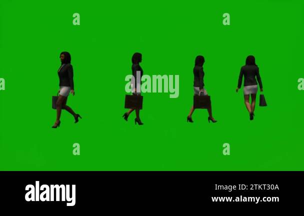 African woman green screen talking and explaining services several ...