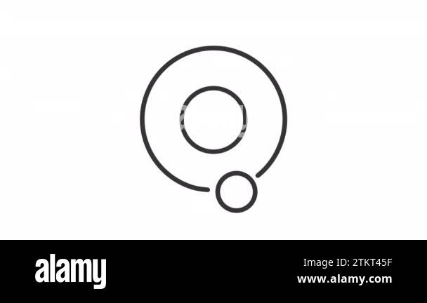 Animated hydrogen linear icon. Atom model. Proton and electron ...