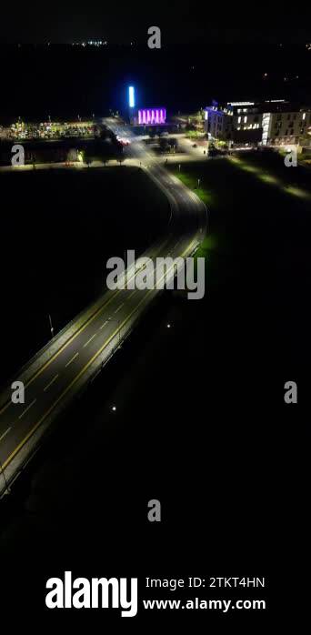 Vertical Footage of Northampton City of England During Night ...