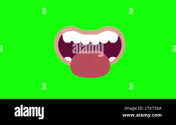 Vector cartoon mouth on green screen. They will bring your character ...
