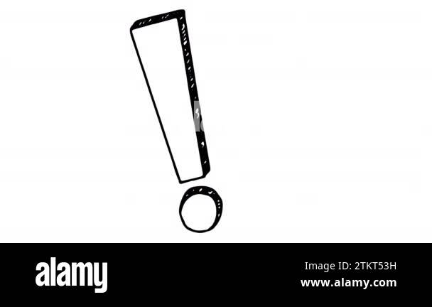 Dynamic Exclamation Mark on a white screen. The concept of attracting ...