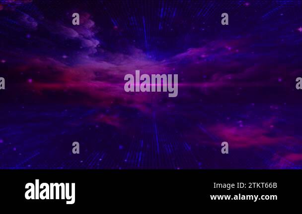 Flight in space with simulation of galaxies and nebulae. Space flight ...