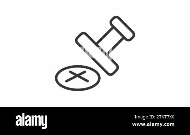Animated rejection linear icon. Refusal stamp. Official document ...