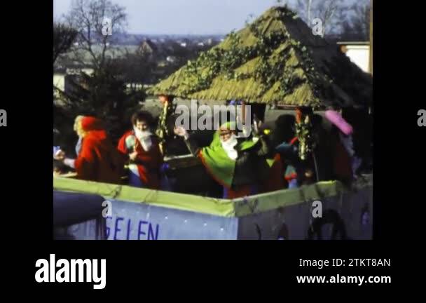 Berlin, Germany march 1975: A historical video of a bustling street ...