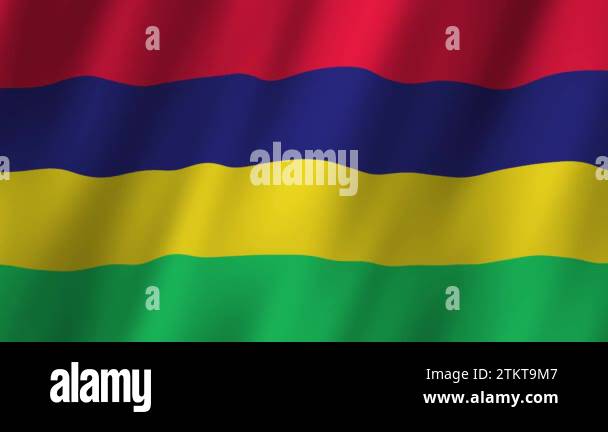 Mauritius Flag. National 3d Mauritius flag waving. Flag of Mauritius ...