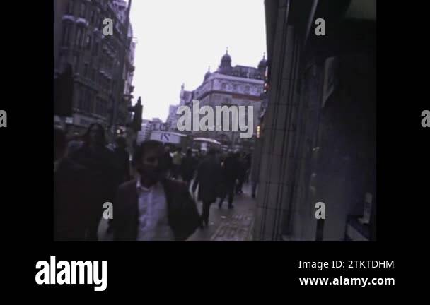 LONDON, UK 9 JUNE 1975: A historic footage capturing the daily life on ...