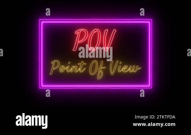 POV - Point Of View Neon Red-yellow Fluorescent Text Animation pink ...