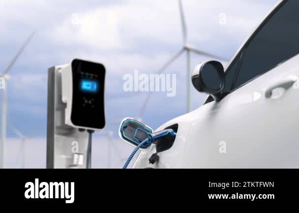 Electric car recharging energy from charging station by smart EV ...
