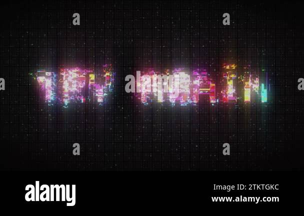 Try again pixel art animation with retro glitch and tv interference ...