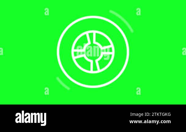 Animated check tires white line icon. Rim quality. Vehicle inspection ...