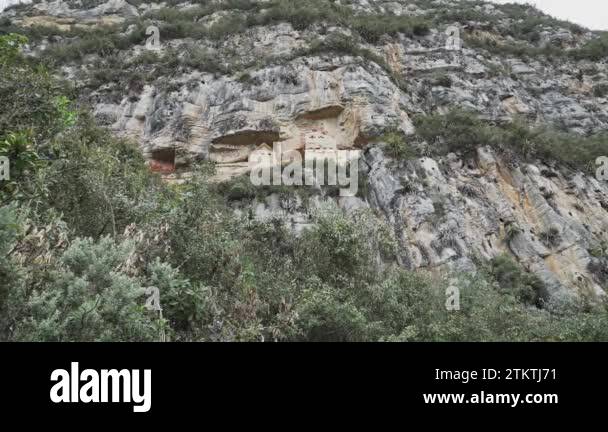 Revash, Peru - 06 02 2019: historical archeological site of the tombs ...