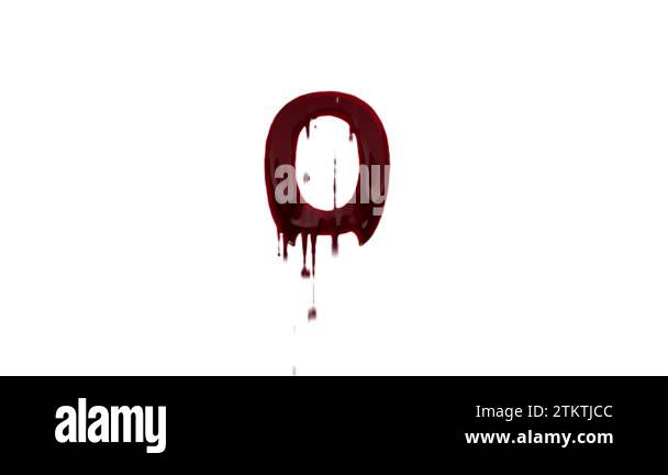 Bloody letter O with alpha channel, bloody alphabet Stock Video Footage ...