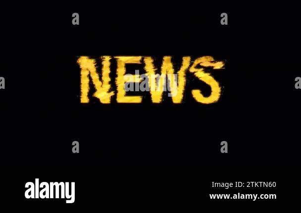 News glitch text effect cimematic title yellow light animation abstract ...