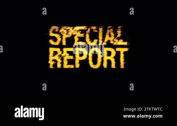 Special Report glitch text effect cimematic title yellow light ...