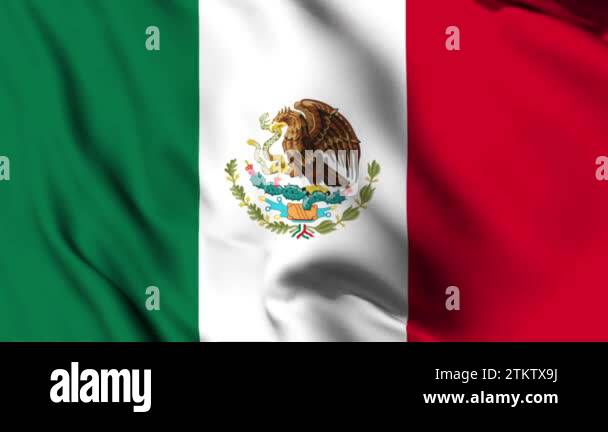 Mexico waving flag 4K animation video. Mexico waving flag seamless ...
