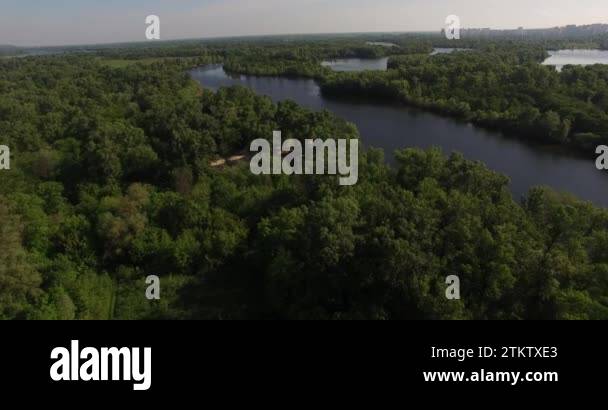 Spring Nature - island and tributaries of the Dnieper River near Kiev ...