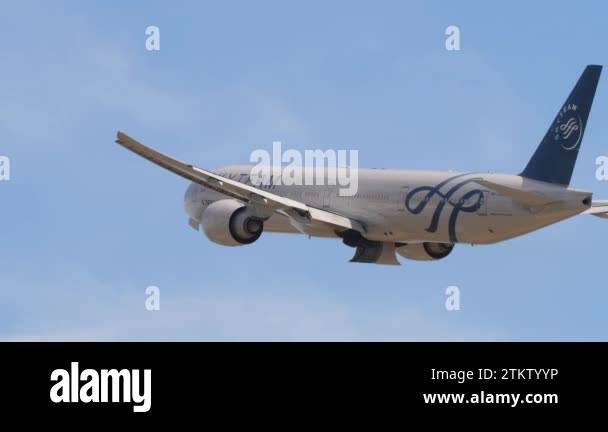 PHUKET, THAILAND - FEBRUARY 07, 2023: Widebody plane Boeing 777, RA ...