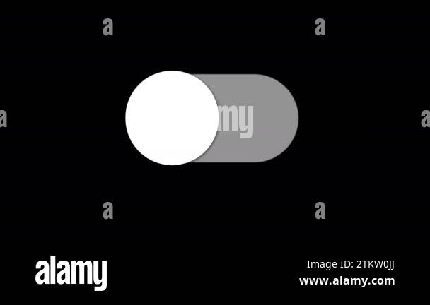 Visualization of setting switch, switch on switch off control animation toggle loop 4k. green ...