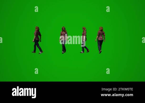 3d European female employee green screen talking and calling the office ...