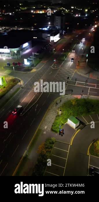 Vertical Footage of Northampton City of England During Night ...