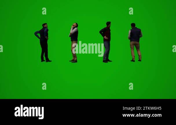 The student boy animated the green screen, walking, dancing, talking ...