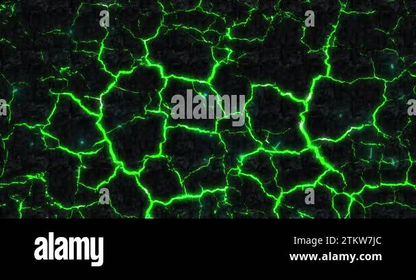 Green toxic lava flows under scorched ground. Seamless loop animation ...