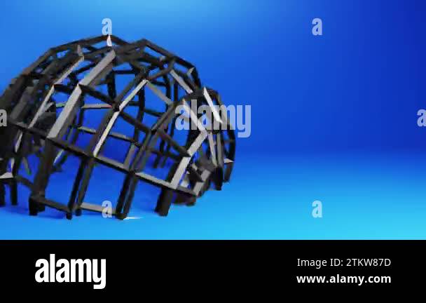 3d video wireframe sphere animation background. Looping animation Stock ...