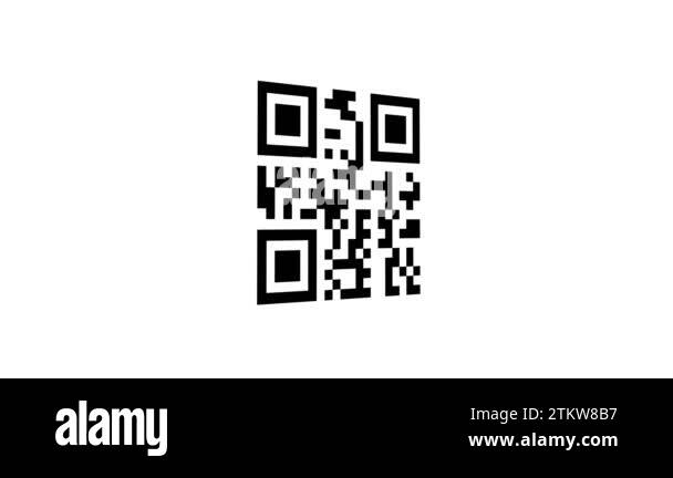 QR code being scanned with a red laser. Seamless looping animation of ...