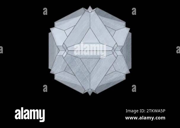 Polyhedron Star From The Simple To The Complicated Shape And Vice Versa. Graphite Pencil Drawing ...