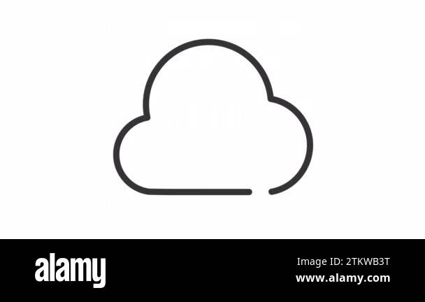 Animated cloud storage linear icon. Download and upload information ...