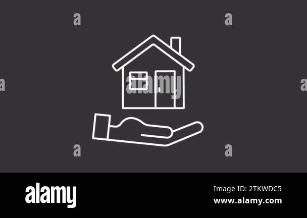 Animated security white line icons. Social protection. Home insurance ...