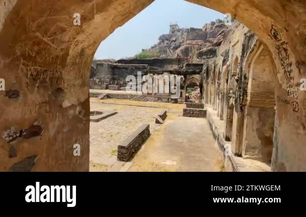 Historic Golconda fort architecture in Hyderabad, India, was built by ...