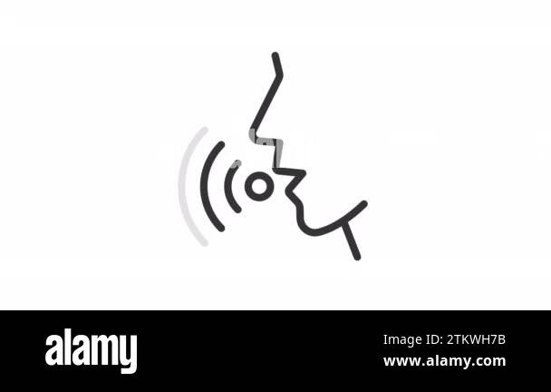 Animated voice linear icon. Voice recognition technology. Talking ...