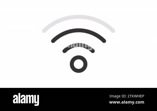 Animated wireless net linear icon. Communication technology. Internet ...