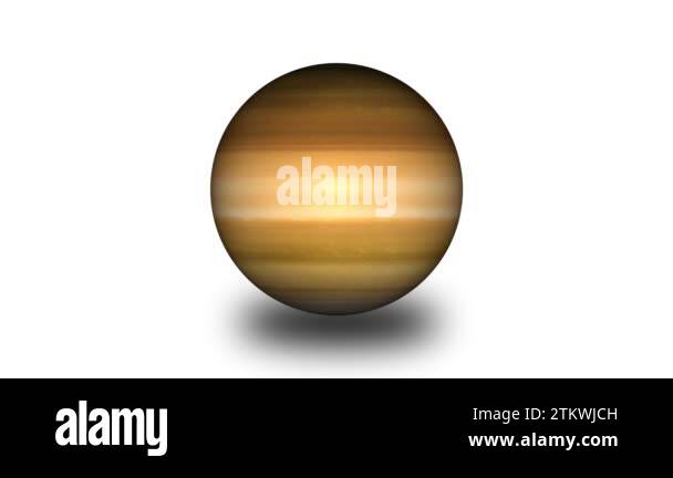 Saturn 3D Saturn planet spinning. Isolated on white background Stock ...