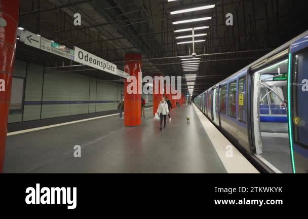 November 15, 2022 Munich, Germany. U-Bahnhof Odeonsplatz. U-bahn Linien ...